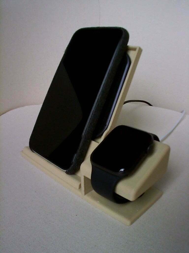 Free STL file Phone and watch stand - IPhone/Apple Watch・3D printable ...