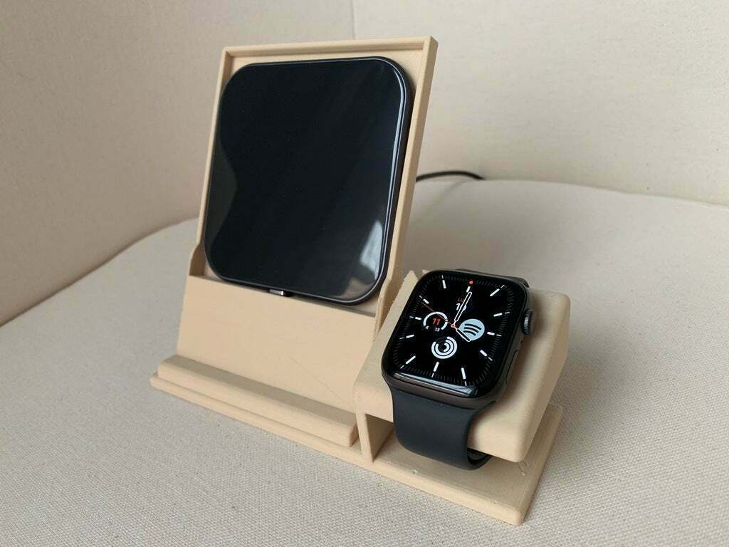 Free STL file Phone and watch stand - IPhone/Apple Watch・3D printable ...