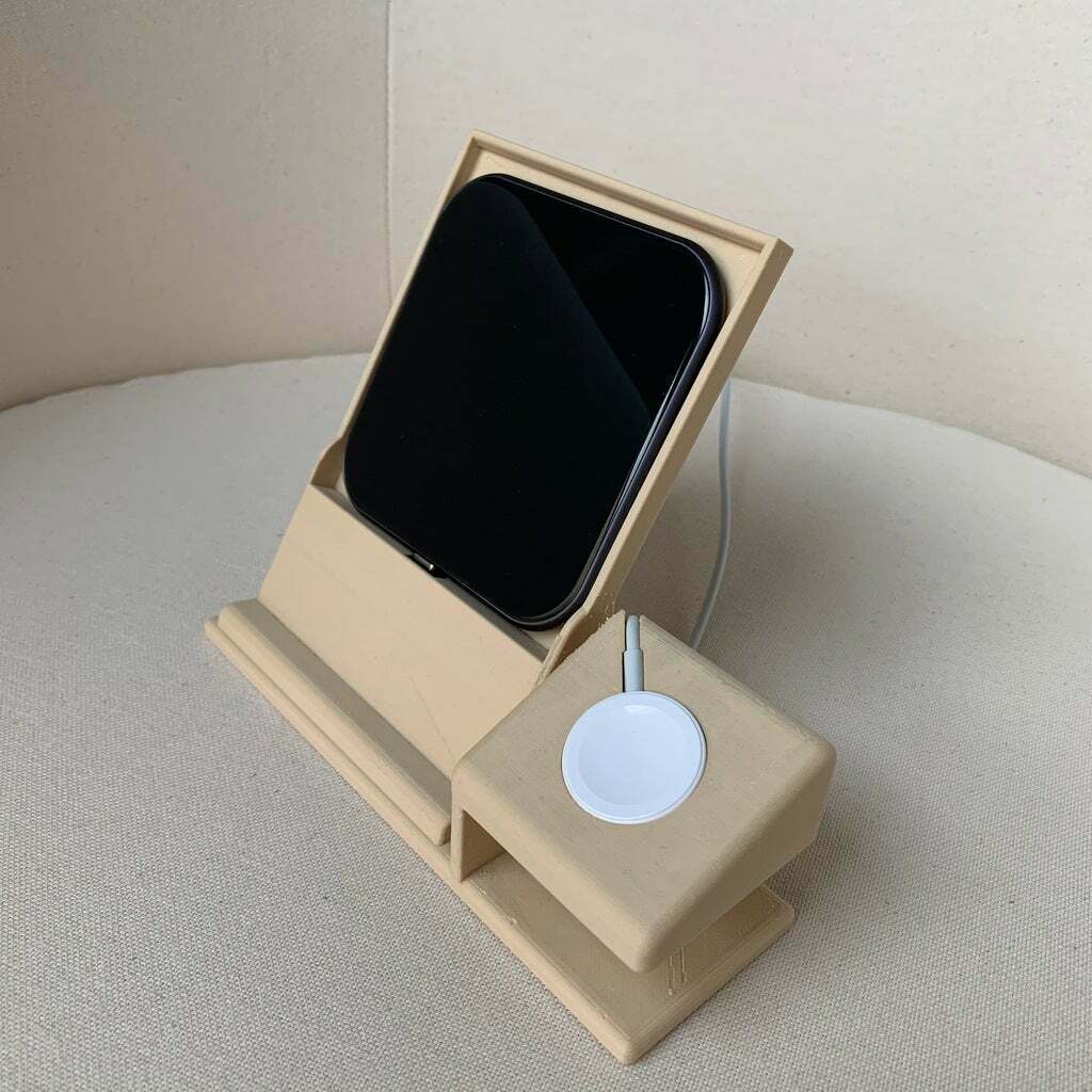 Free STL file Phone and watch stand - IPhone/Apple Watch・3D printable ...