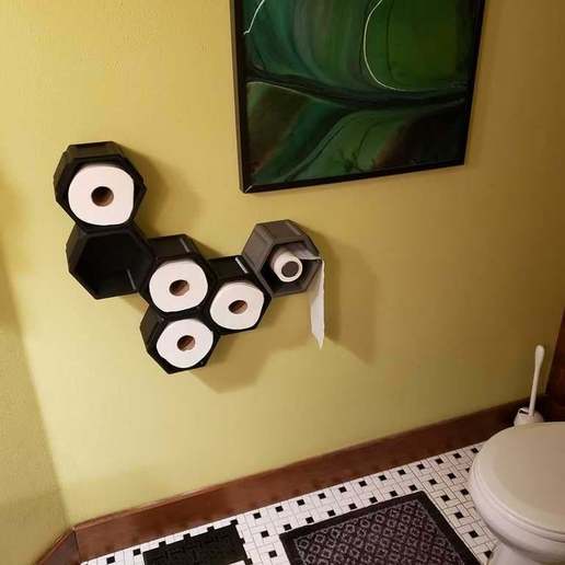 Download free 3D printer model Toilet Paper Hexagon with center rod and ...