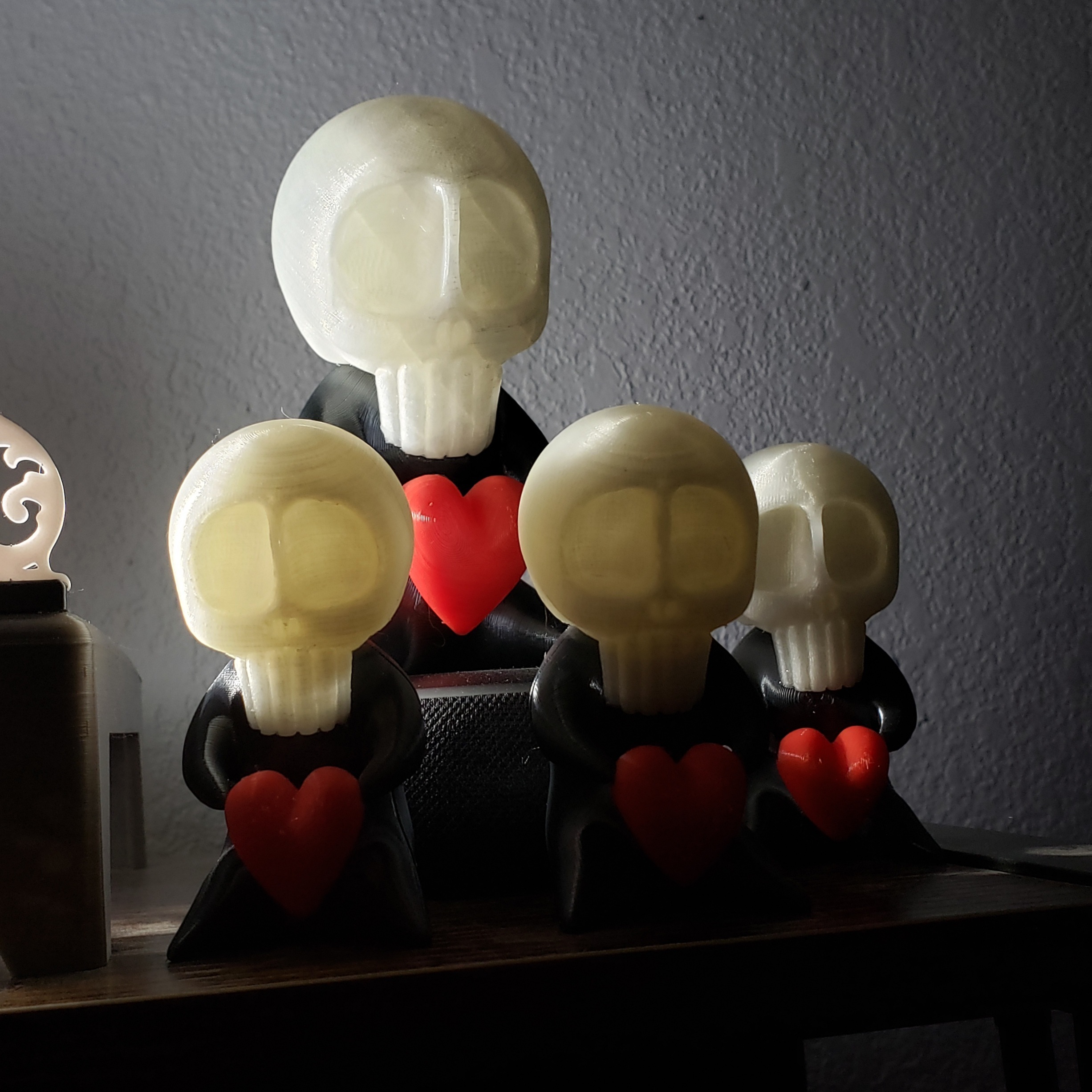 3D print SkullBaby Love - Cute Chibi Skull Heart Figurine Sculpture ...