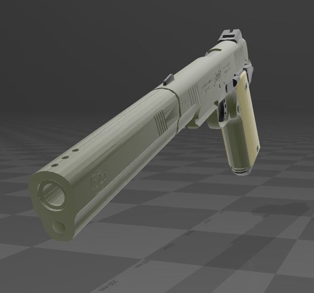 Download free 3MF file Colt Kimber Desert Warior with suppressor • 3D ...