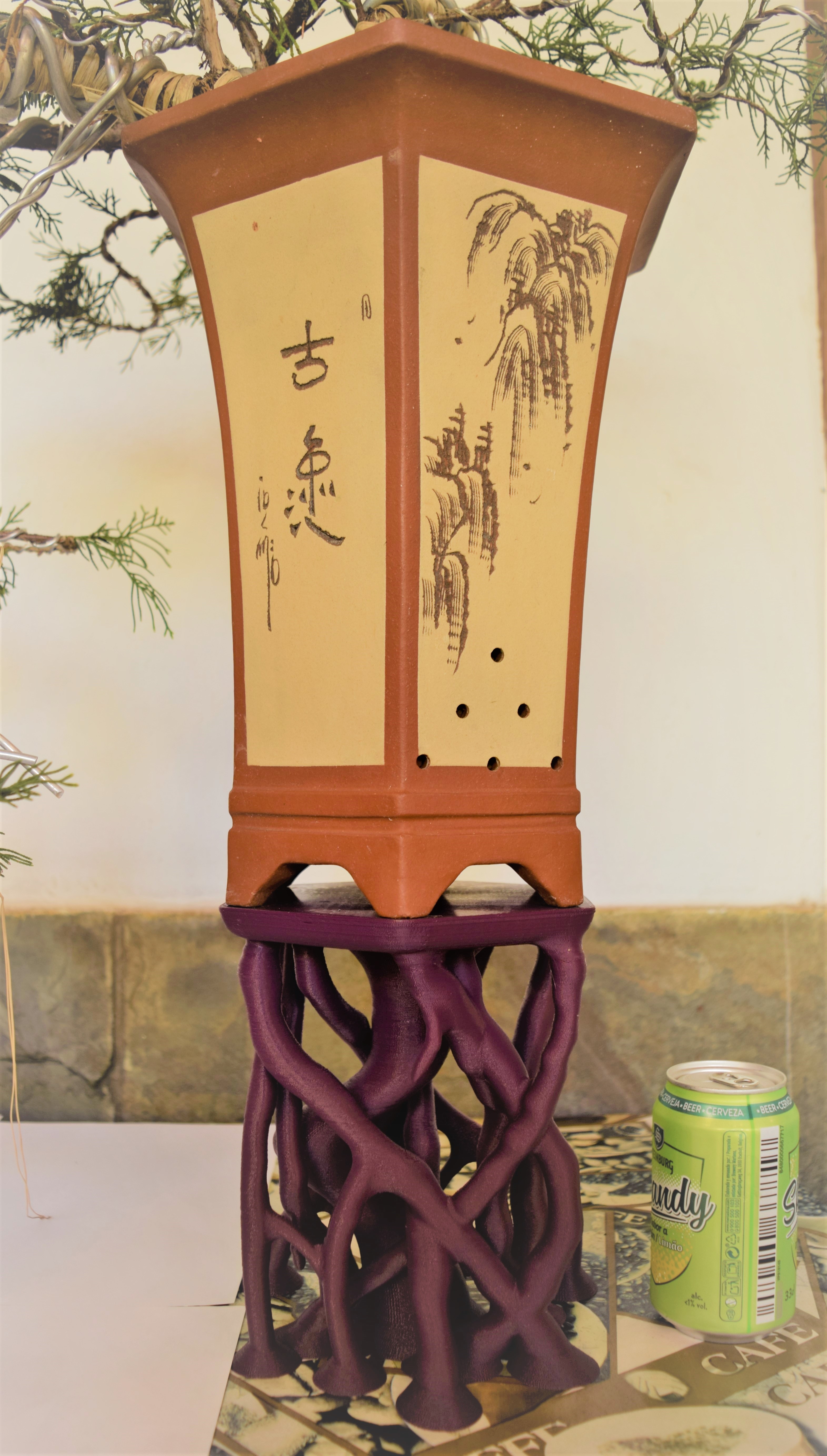 STL file Bonsai root display table. Bonsai root stand 🪴・Template to ...