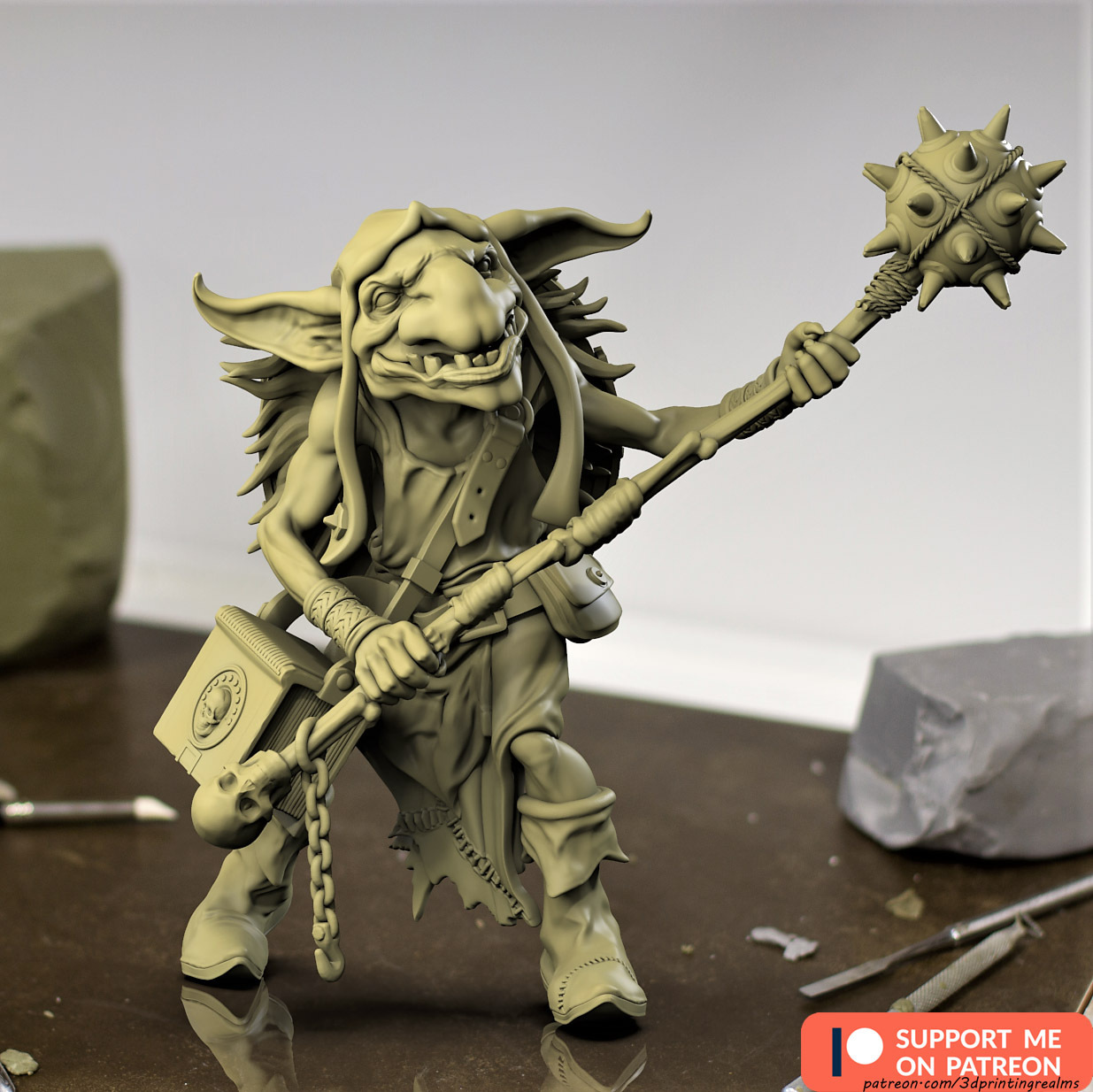 STL file Goblin 77mm・3D printer model to download・Cults