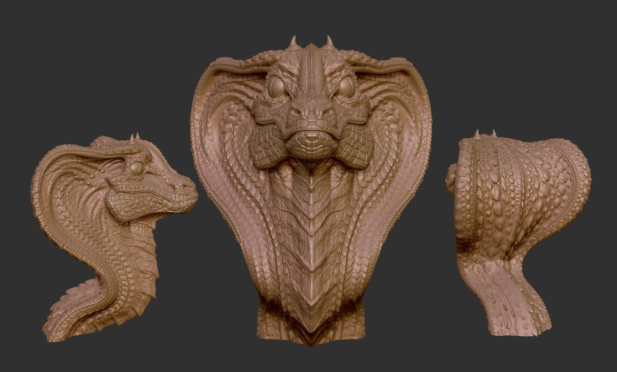 STL file Snake Dragon bust・3D printer model to download・Cults