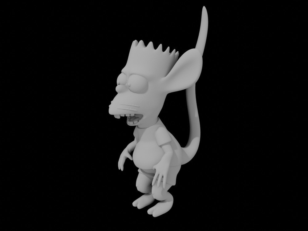 Download STL file Bart Simpson rat boy 3D printable model cartoon print ...