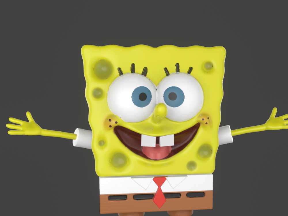 3D file Spongebob Happy sculpture 3D print 🗿・3D printing template to ...