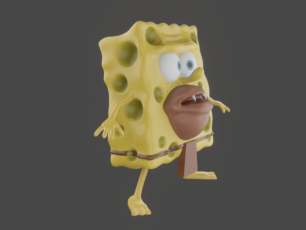 Файл 3D Spongebob Caveman meme sculpture art 3D print 🗿・3D-печатная ...
