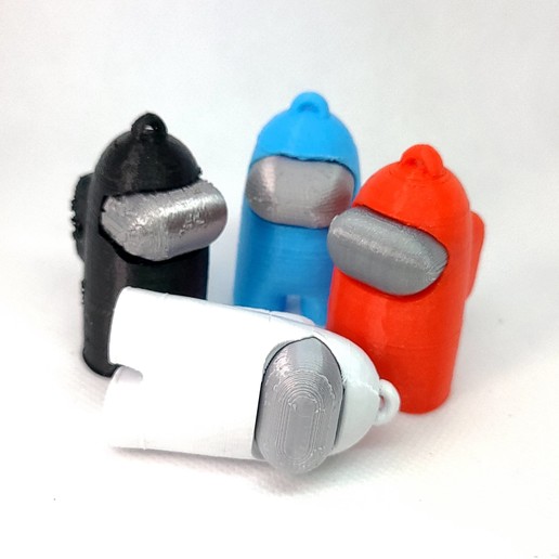 Download OBJ file Among Us Crewmate + Mini Crewmates + Keychains • 3D ...