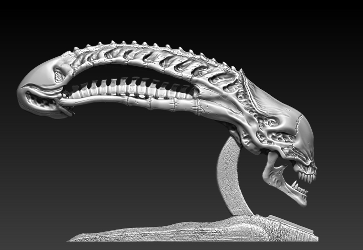 STL file Xenomorph skull with base 💀・Template to download and 3D print ...