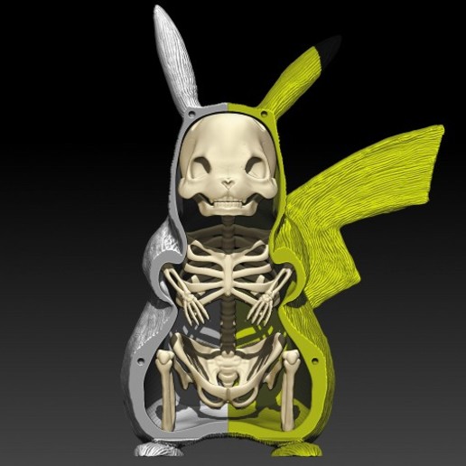 Download 3D printer files pikachu skeleton ・ Cults
