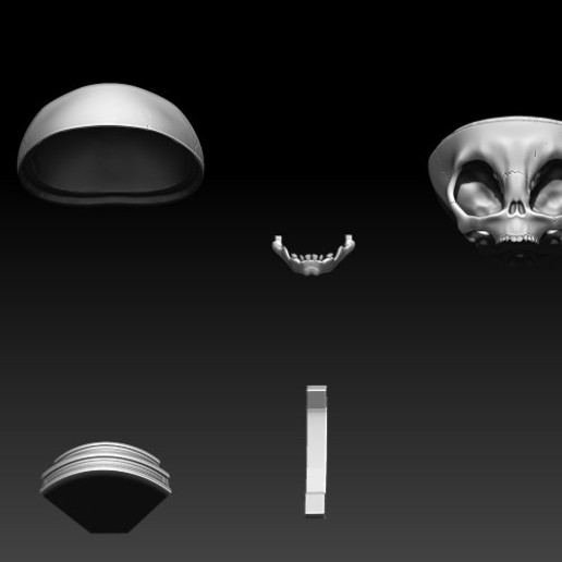 Download STL file GREY ALIEN SKULL V2 WITH BASE • 3D printing model ・ Cults