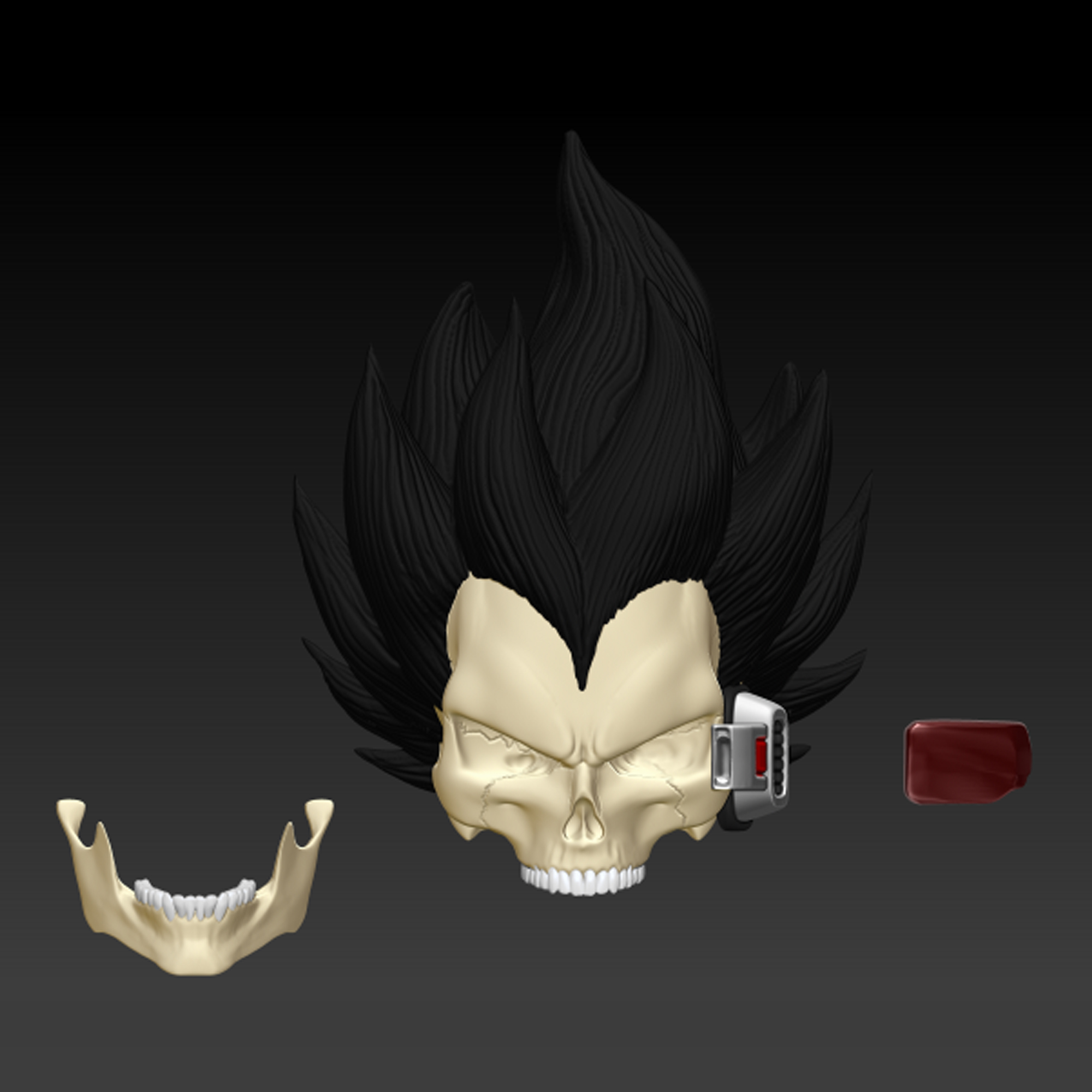 Descargar archivo STL vegeta skull set dragon ball z • Modelo para ...