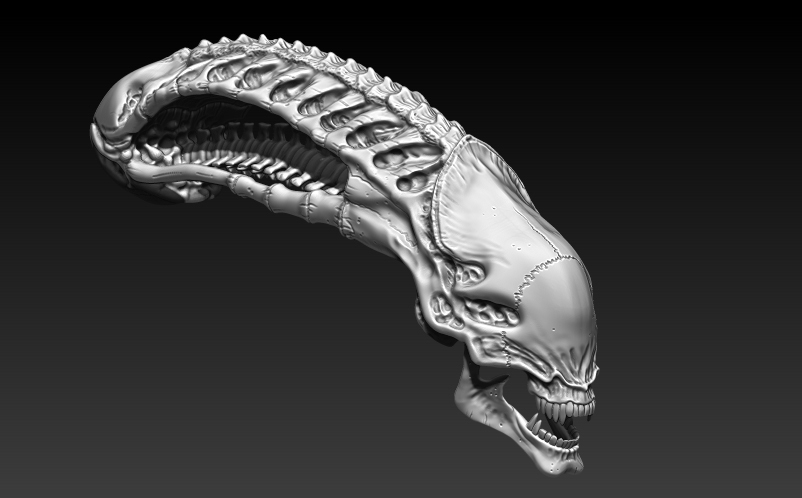 STL file Xenomorph skull with base 💀・Template to download and 3D print ...