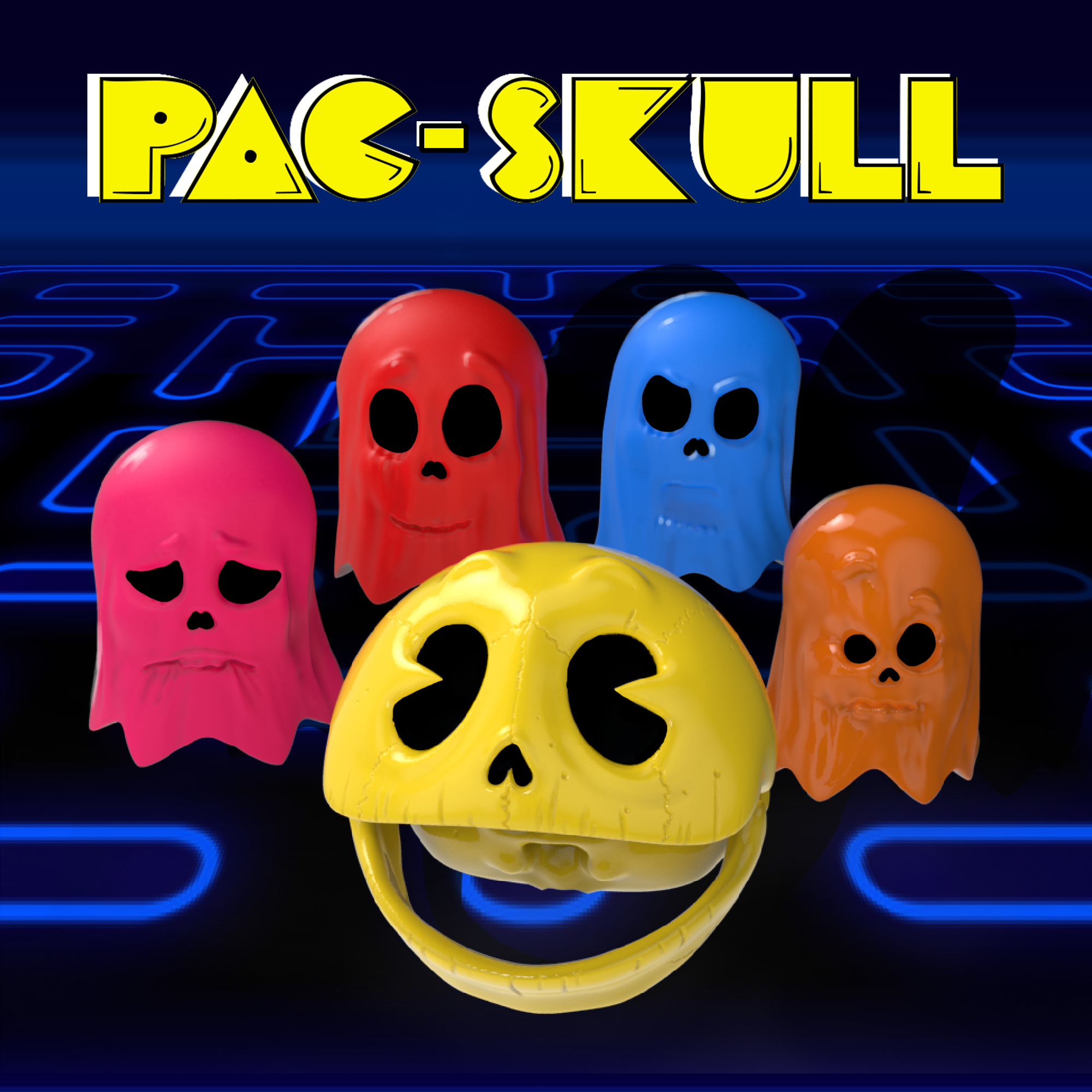 Archivo STL pacskull and ghostskulls・Modelo imprimible en 3D para ...