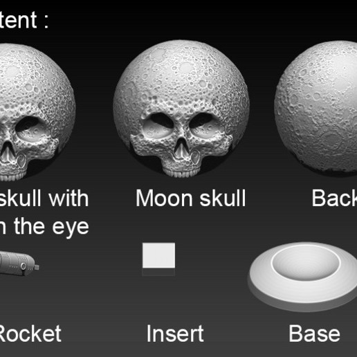Descargar archivo STL moon skull • Diseño para impresión en 3D ・ Cults