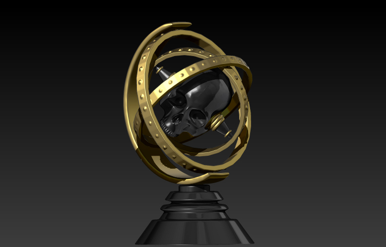 STL file gyroscope skull・3D printable model to download・Cults