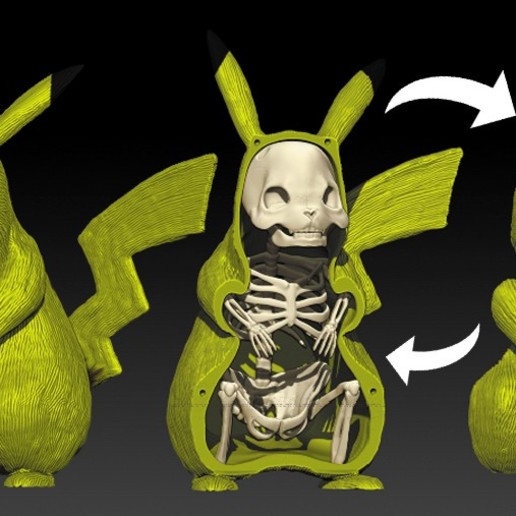 Download 3D printer files pikachu skeleton ・ Cults