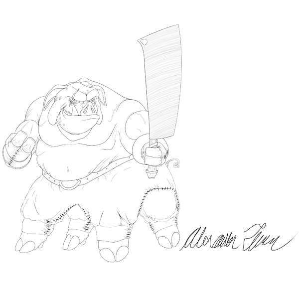 Free STL file Pig-Man / Pig-Centaur / Pig-Butcher・3D printing template ...