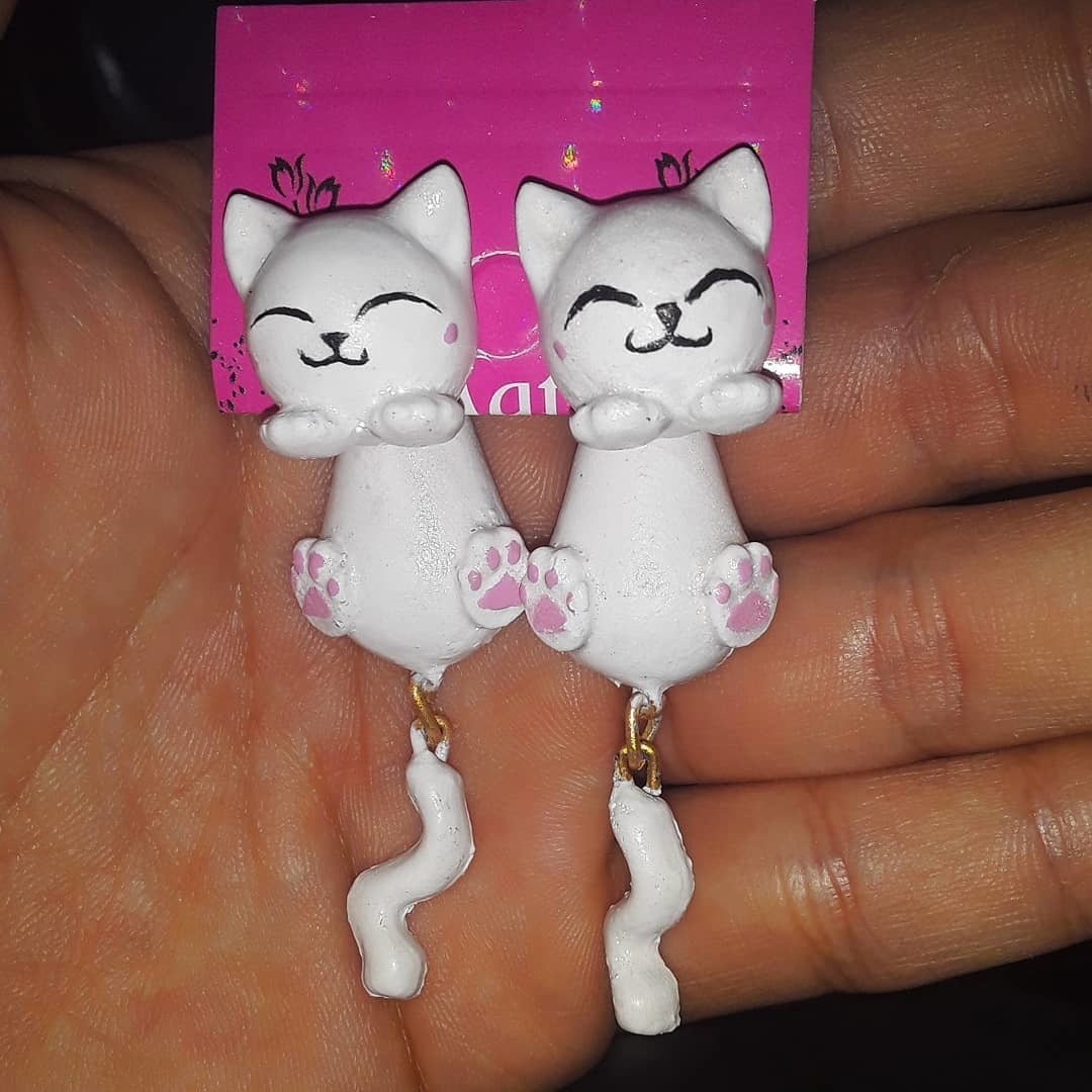 3MF file Cat EARRING HANG EARS earrings・Model to download and 3D print ...