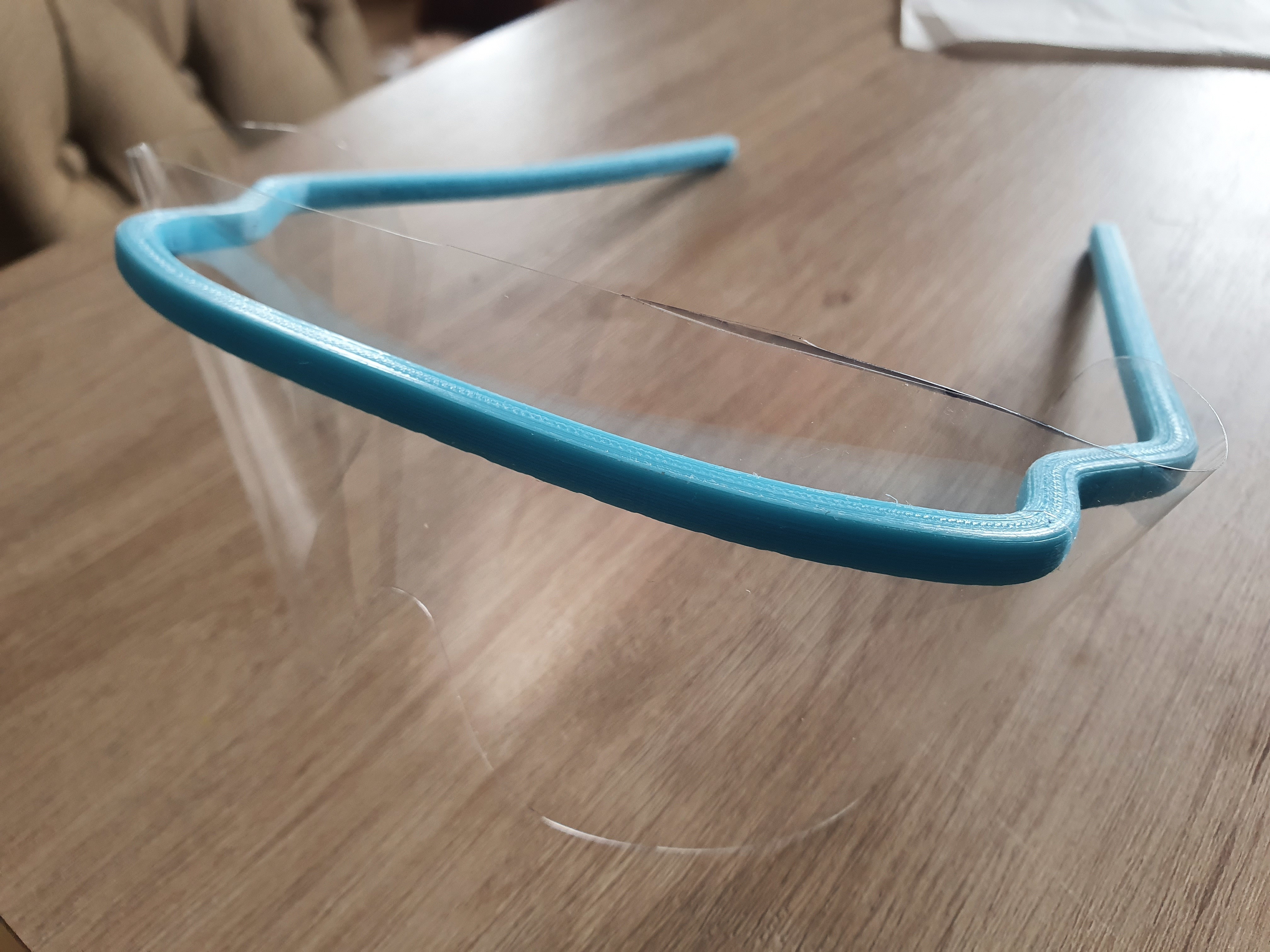 Free STL file protective glasses cut out model, visor, screen ...