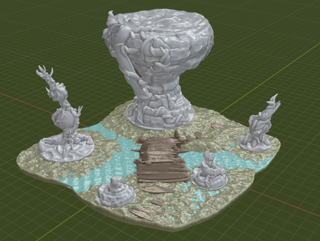 Free STL file Swamp Terrain with Bridge 🌉・3D printable model to ...