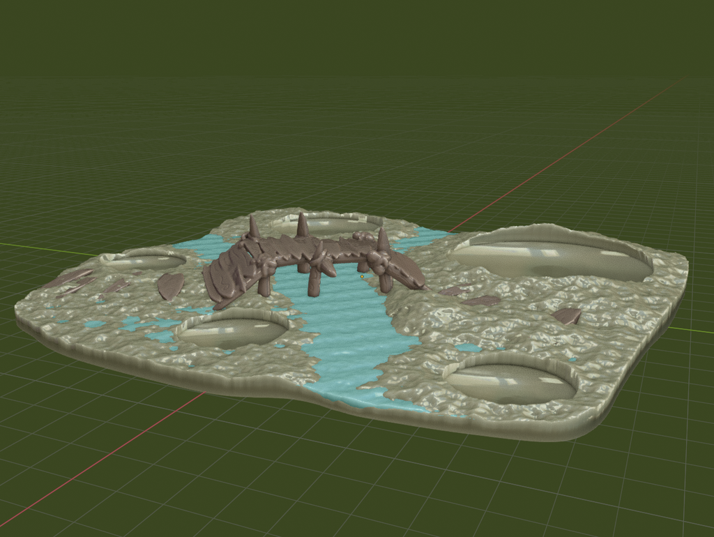 Free STL file Swamp Terrain with Bridge 🌉・3D printable model to ...