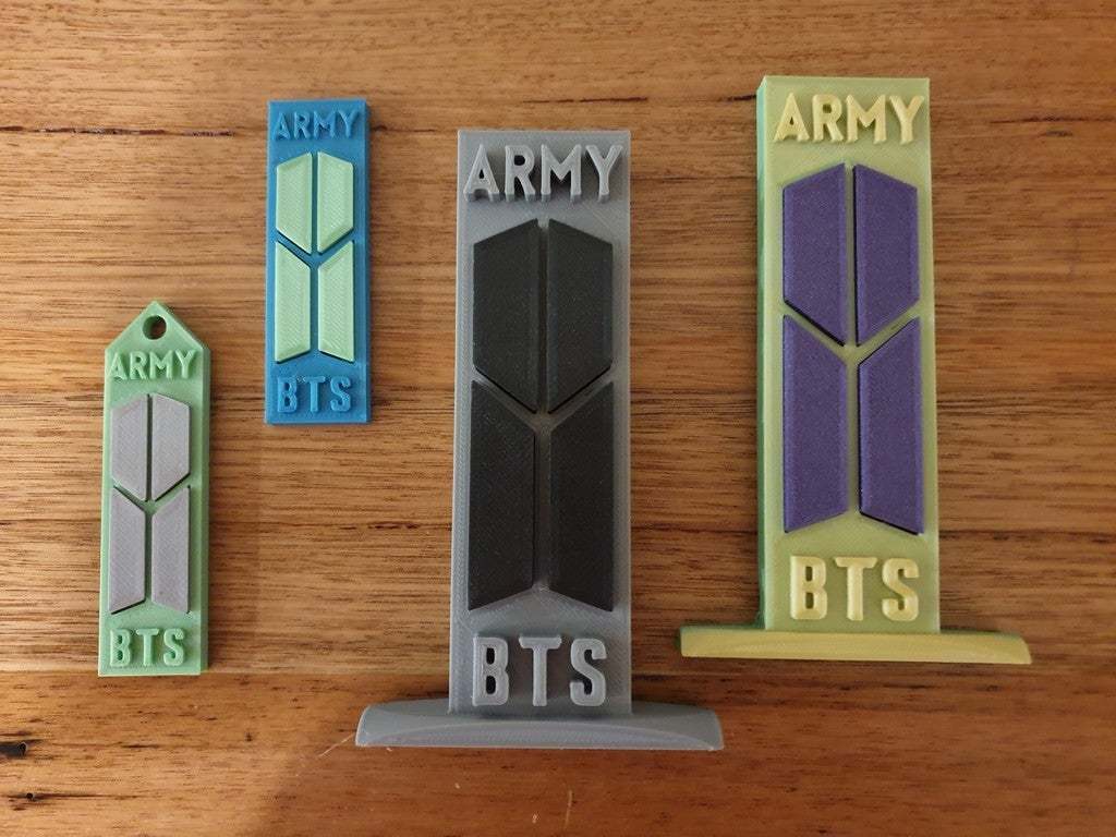 Free STL file BTS Army two colour keyring and ornament・3D print design ...