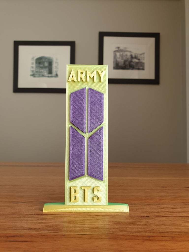 Free STL file BTS Army two colour keyring and ornament・3D print design ...