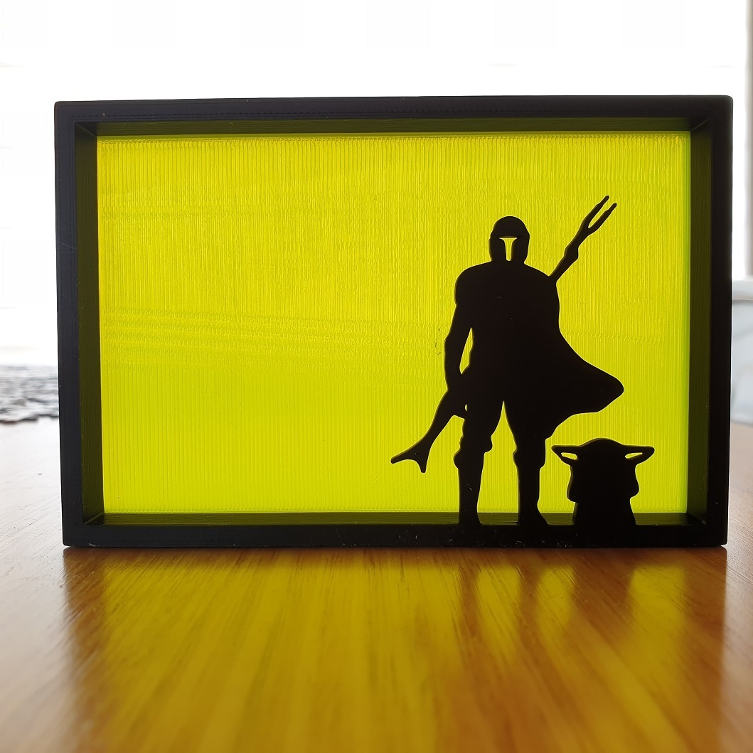 Free STL file Mandalorian Silhouette Art・3D print object to download・Cults