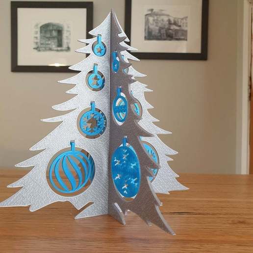 Download free STL file Christmas tree and baubles ornament • 3D printer ...