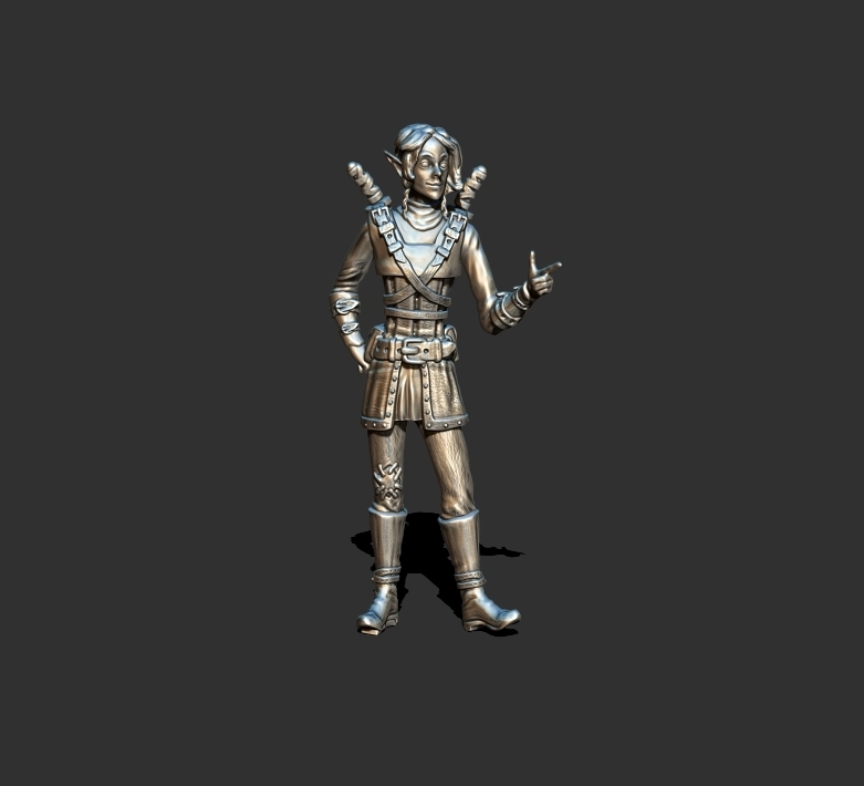STL file Elf rogue female two swords・3D printer model to download・Cults