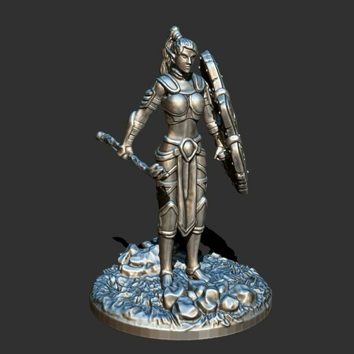 Download free STL file Elf female Warder Spellforce • 3D print design ...