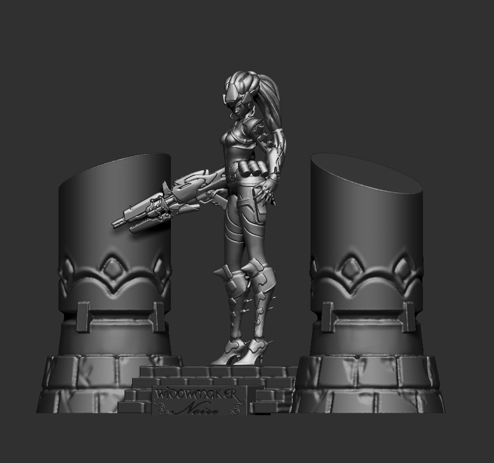 3D file Overwatch - WidowMaker Black Outfit diorama statue・3D printing ...