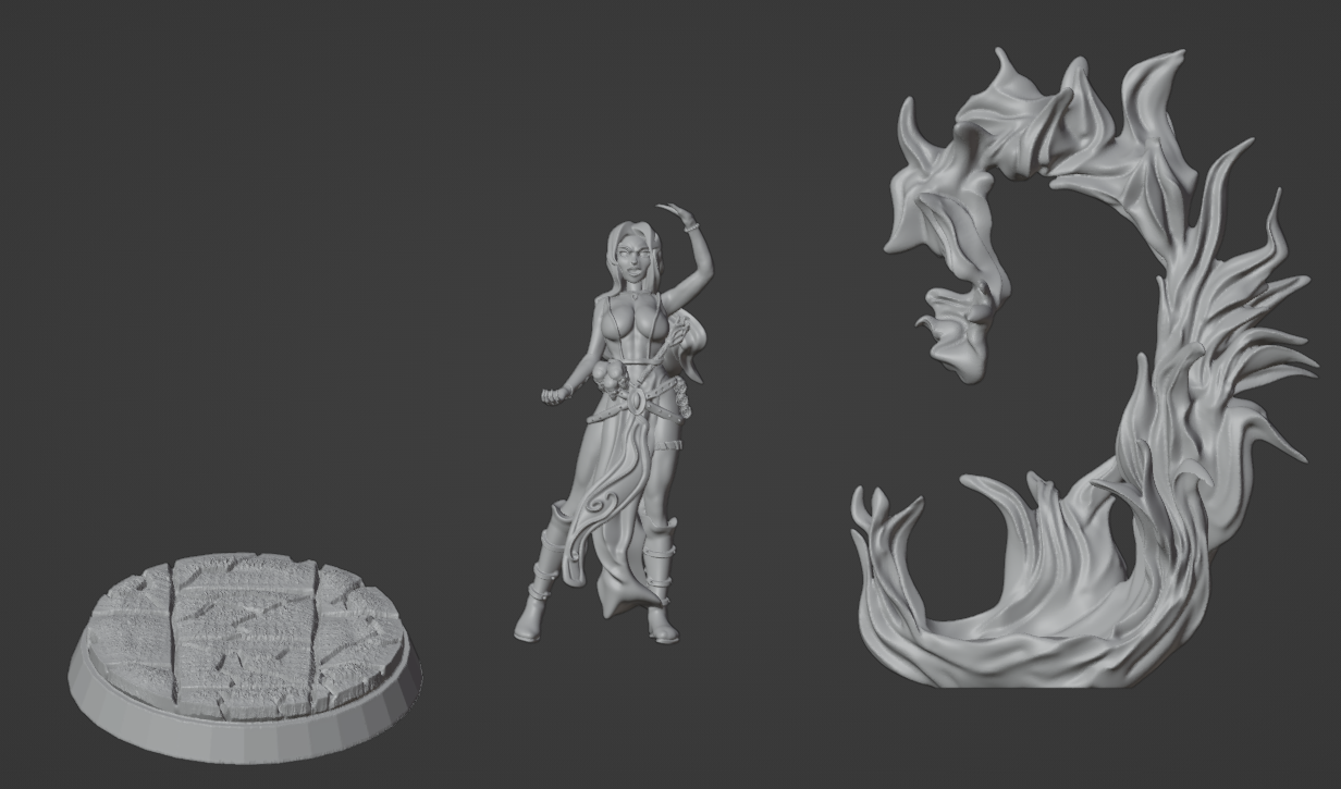 STL file Fire witch figure - DnD and tabletop mini・3D printable model ...