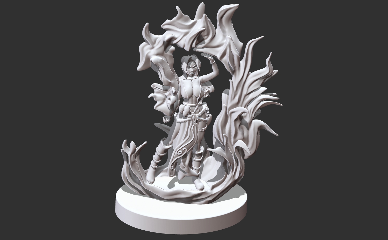 STL file Fire witch figure - DnD and tabletop mini・3D printable model ...