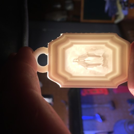Download 3D printer model 2 sided religious lithophane keychain ...
