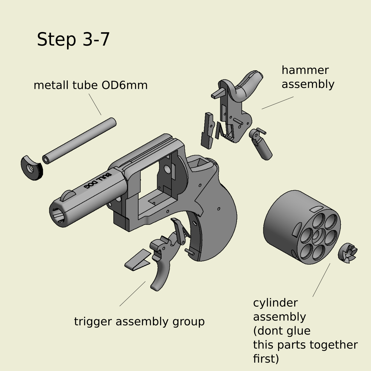 3D file British Webley Bulldog M1872 for cap gun ammo 🧢・3D print design ...