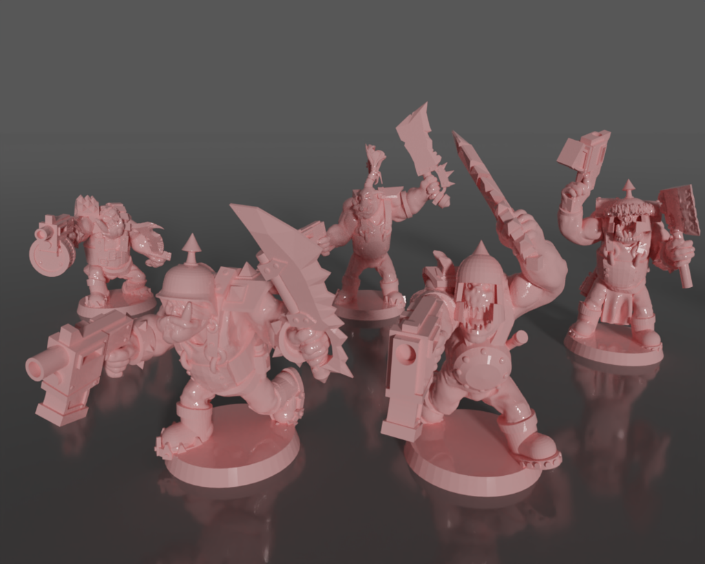 Free STL file Ork soldiers with melee weapons and pistols set#2・3D ...