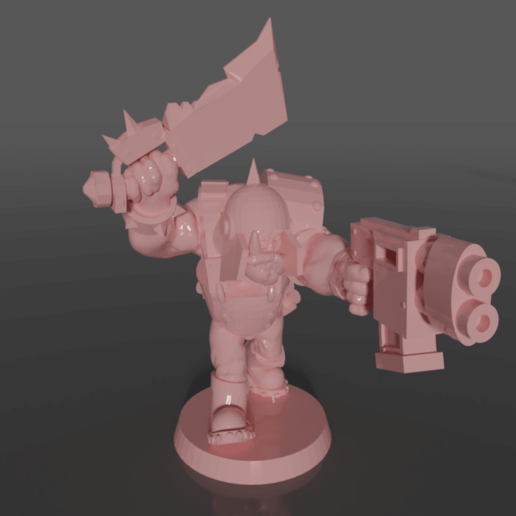 Download free STL file Ork soldiers with melee weapons and pistols set ...