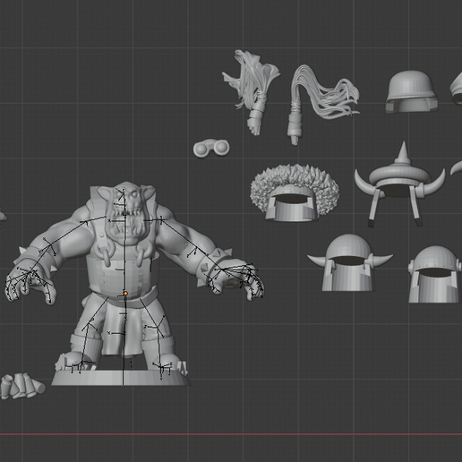 Download free STL file Ork rig with poses and parts in blend file • 3D ...