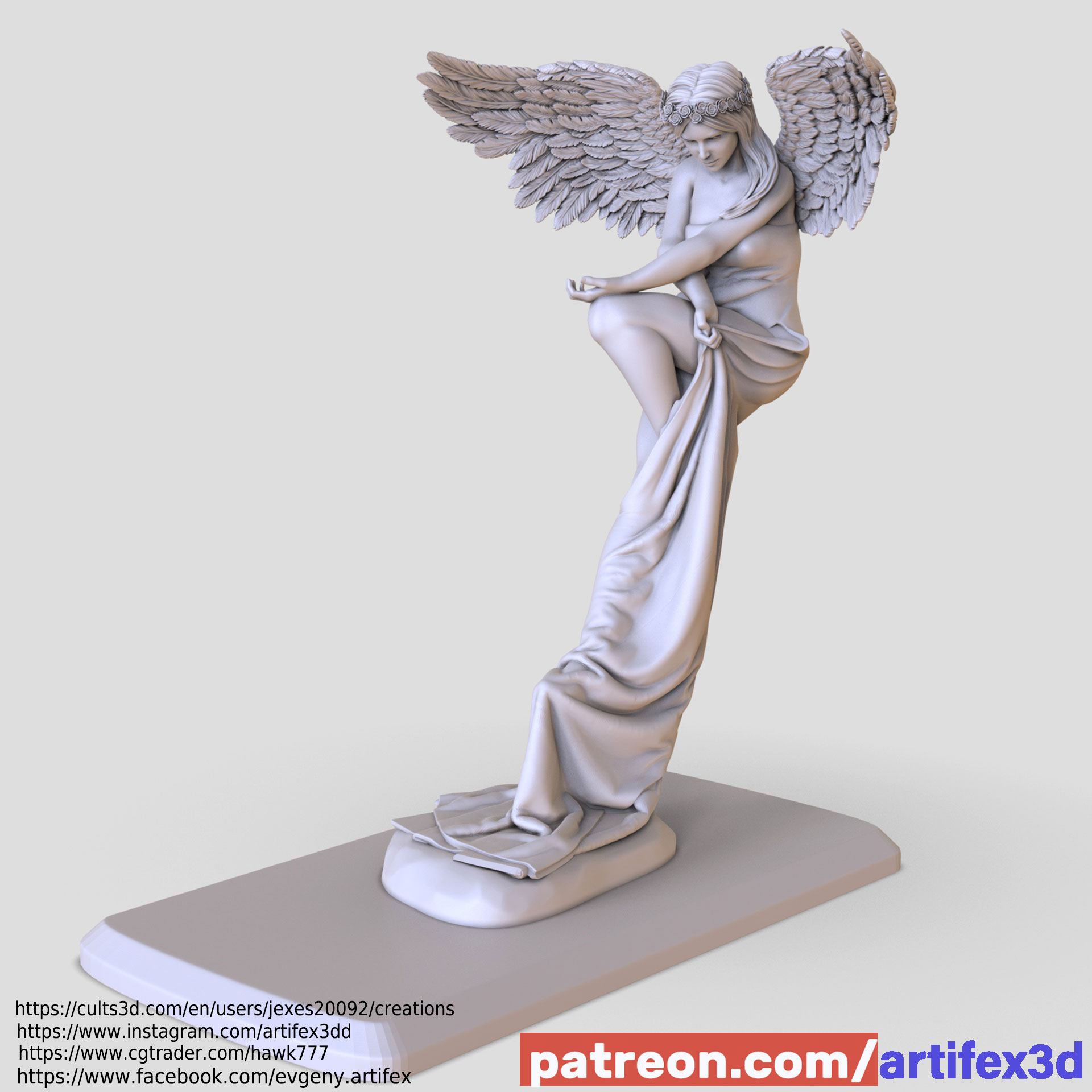 STL file angel・3D printable design to download・Cults