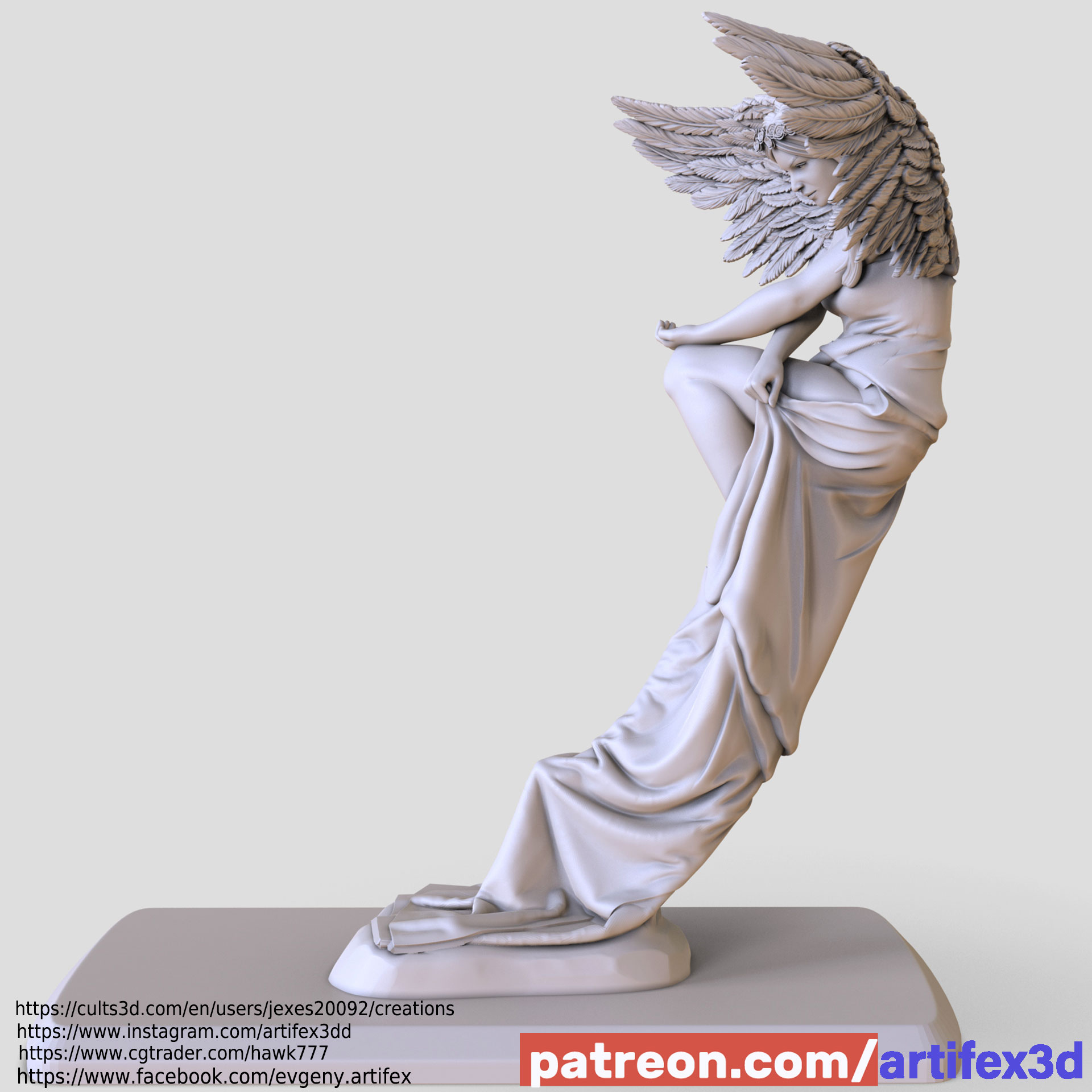 STL file angel・3D printable design to download・Cults