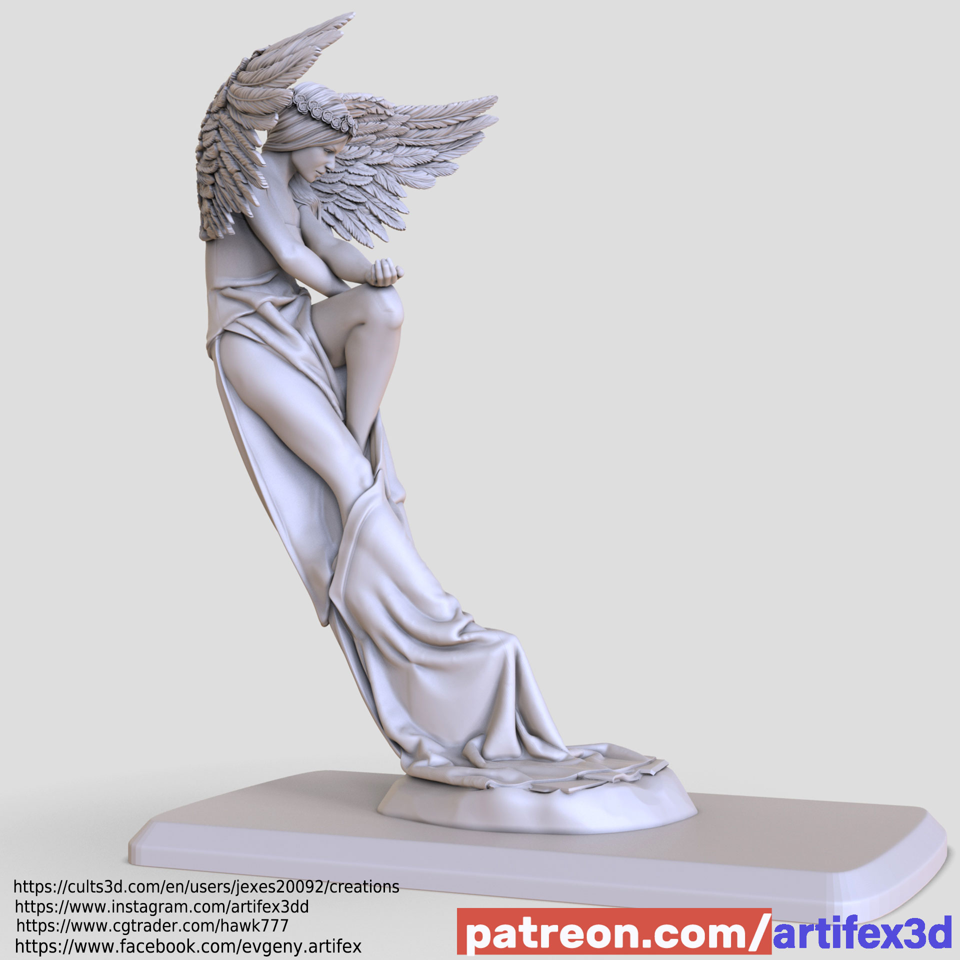 STL file angel・3D printable design to download・Cults