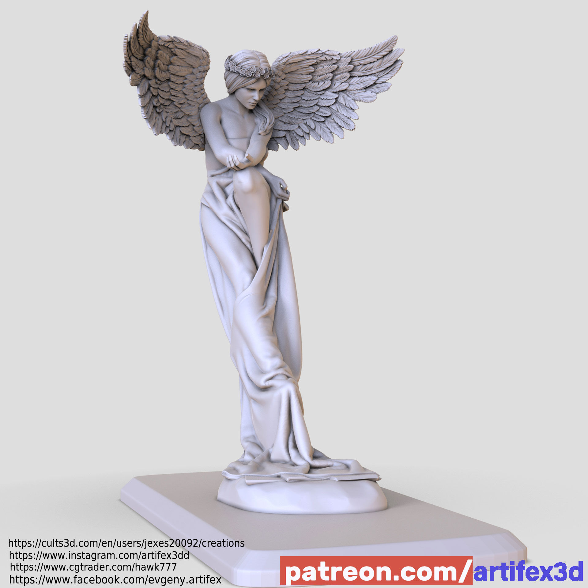 STL file angel・3D printable design to download・Cults