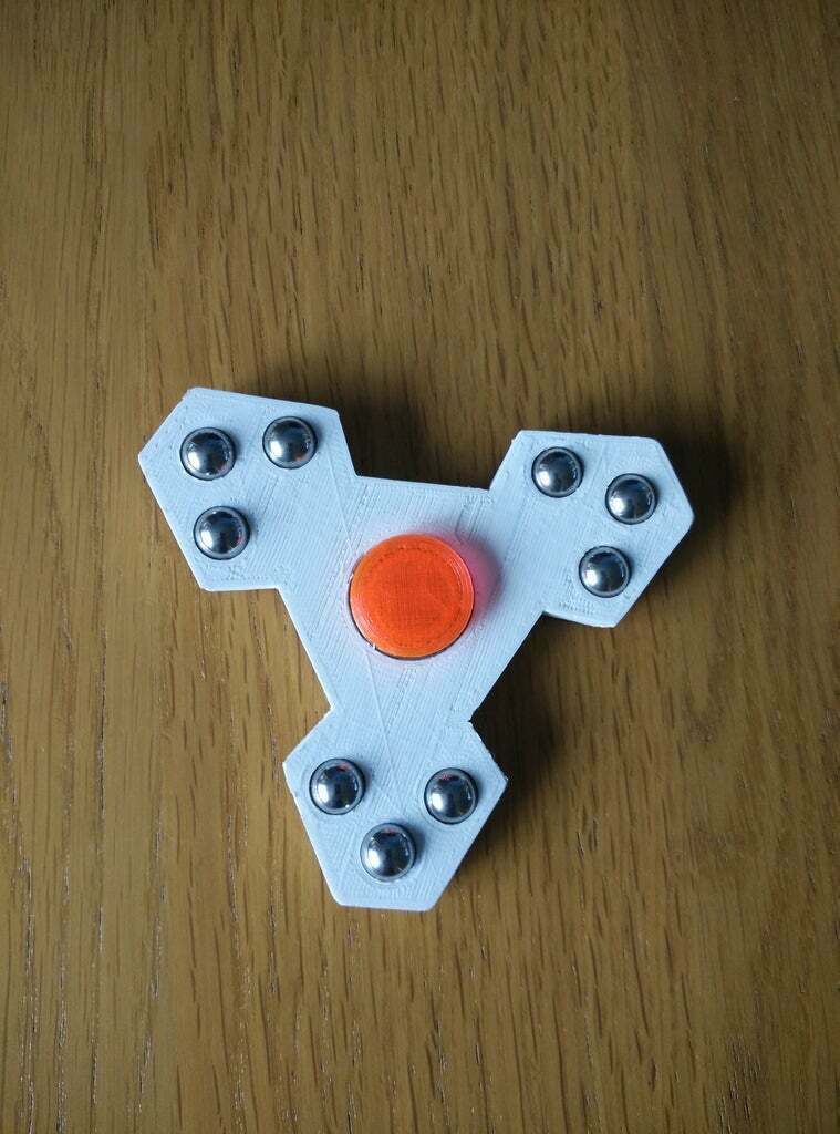 Free STL file FIdget Spinner with steel balls・3D printer design to ...