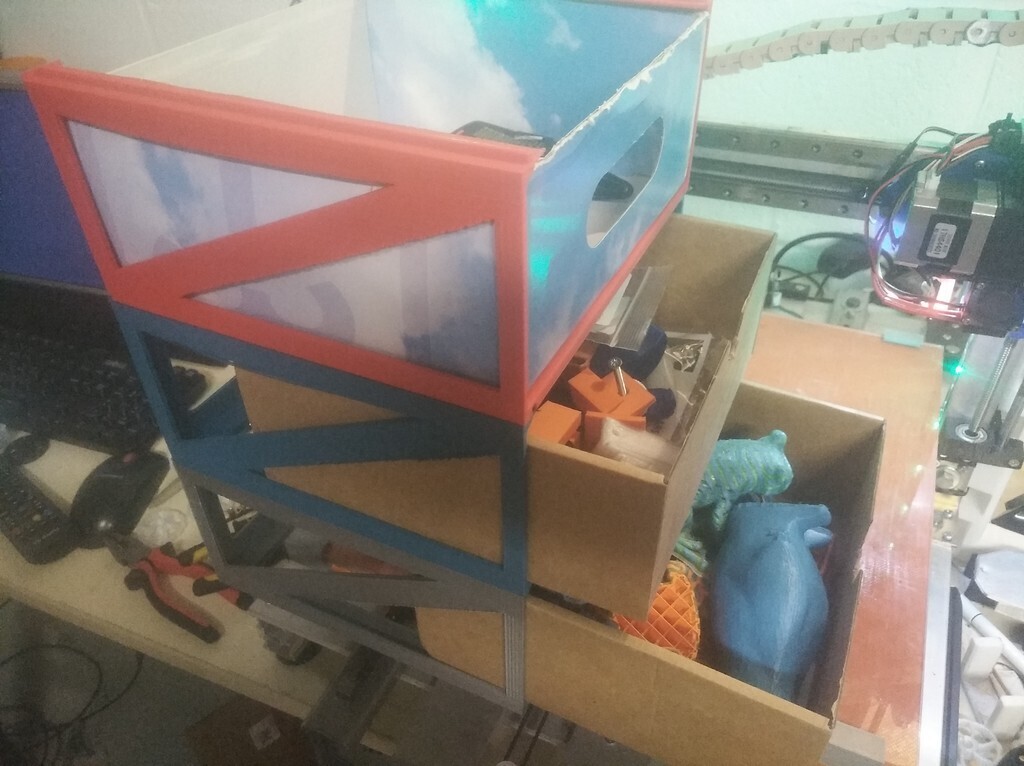 Free STL file Recycled spool box stackable drawer・3D printer design to ...