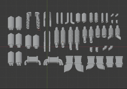 3D file Exhaust Pipes and Tips collection for Gaslands cars 3D print ...