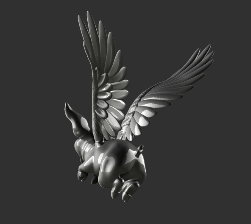Файл STL winged pig・3D-печатная модель для загрузки・Cults