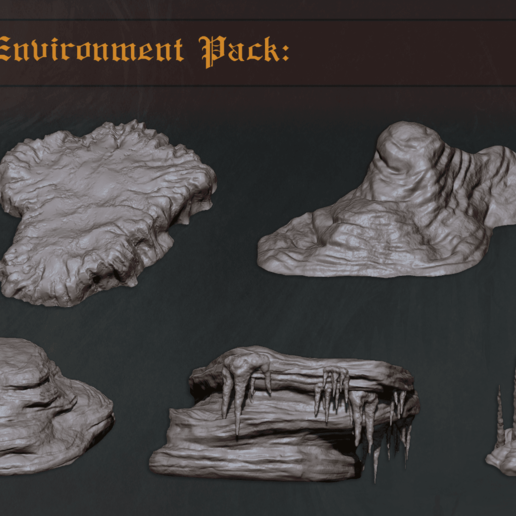 Download 3D printing designs Cave Environment Pack: Set One ・ Cults